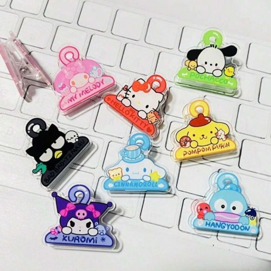 Sanrio 4 Packs Sanrio Acrylic Paper Clips, Cute Character Desk ...