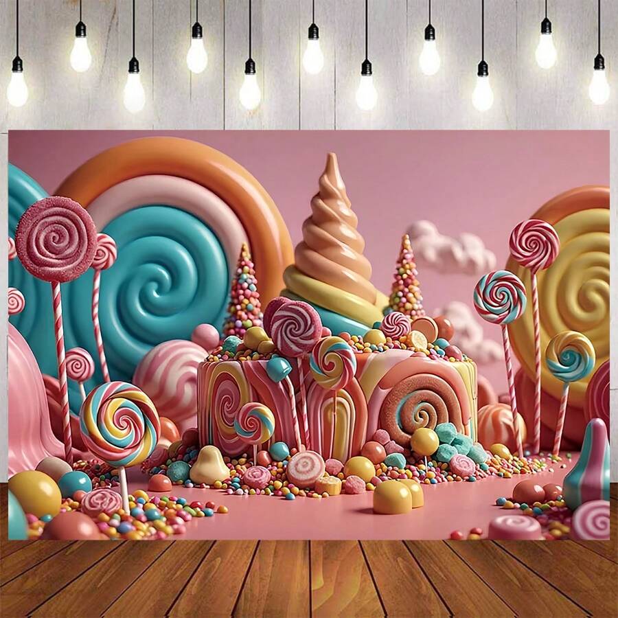 Candyland Lollipop Photography Background Chocolate Factory Backdrop ...