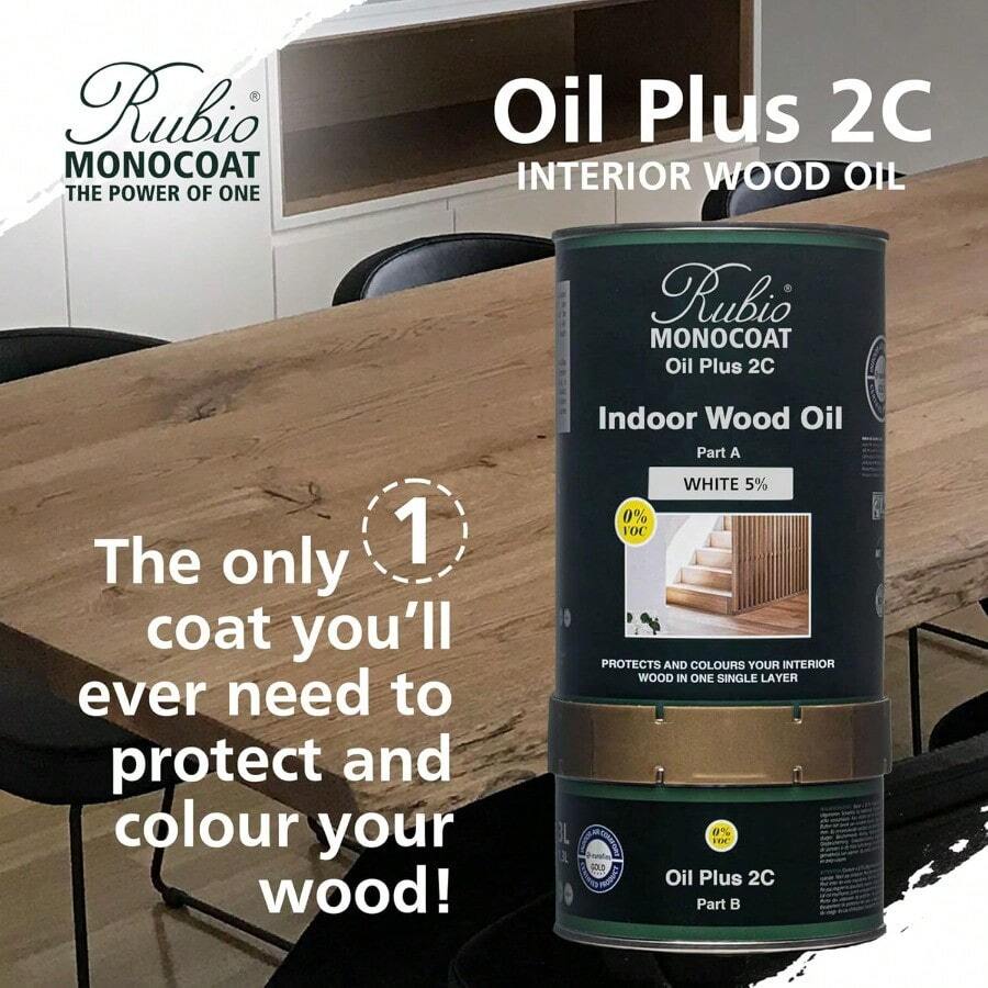 Rubio Monocoat Wood Oil 52 M² - White 5% | Oil Plus 2C | Quick-Dry ...