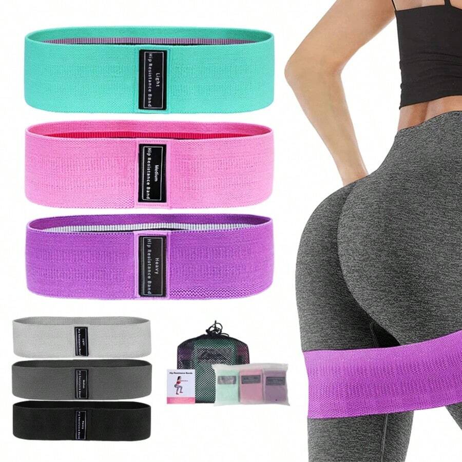 Fabric Resistance Hip Booty Bands Glute Thigh Elastic Workout Bands Squat Circle Stretch Fitness ...