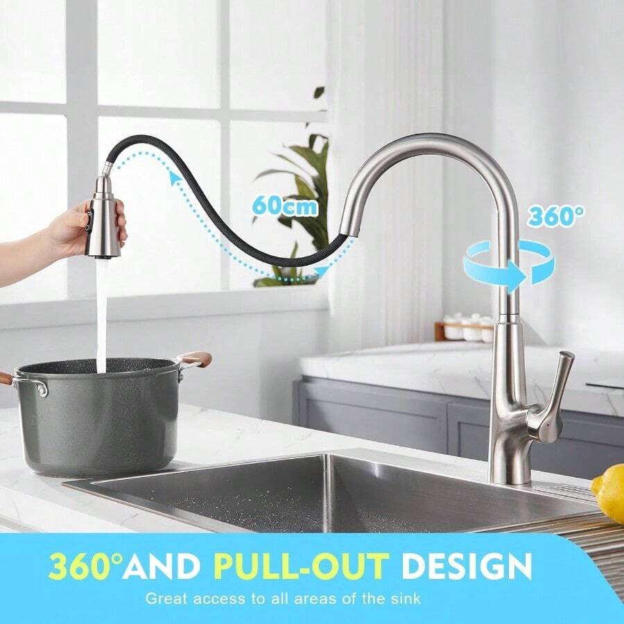 CREA Sensor Touchless Tap Sink Tap With Pull Out Sprayer Mixer Tap ...
