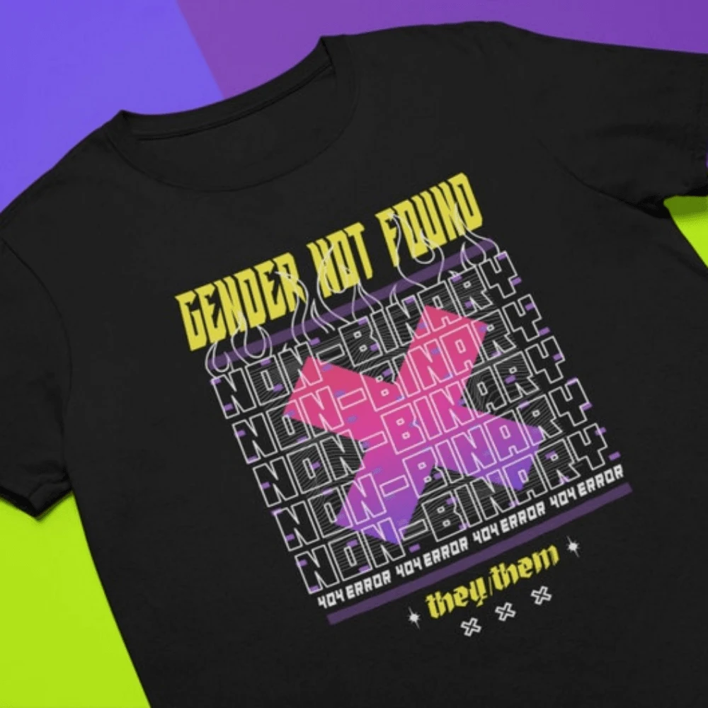 Non Binary Gender Not Found They Them Ask My Pronouns LGBTQ Aesthetics ...