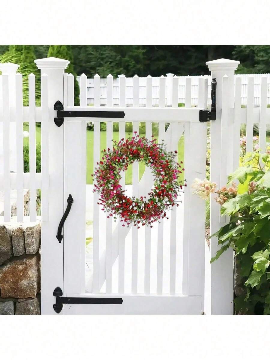 1pc Spring Wreath For Front Door, Artificial Plastic Eucalyptus Wreath ...