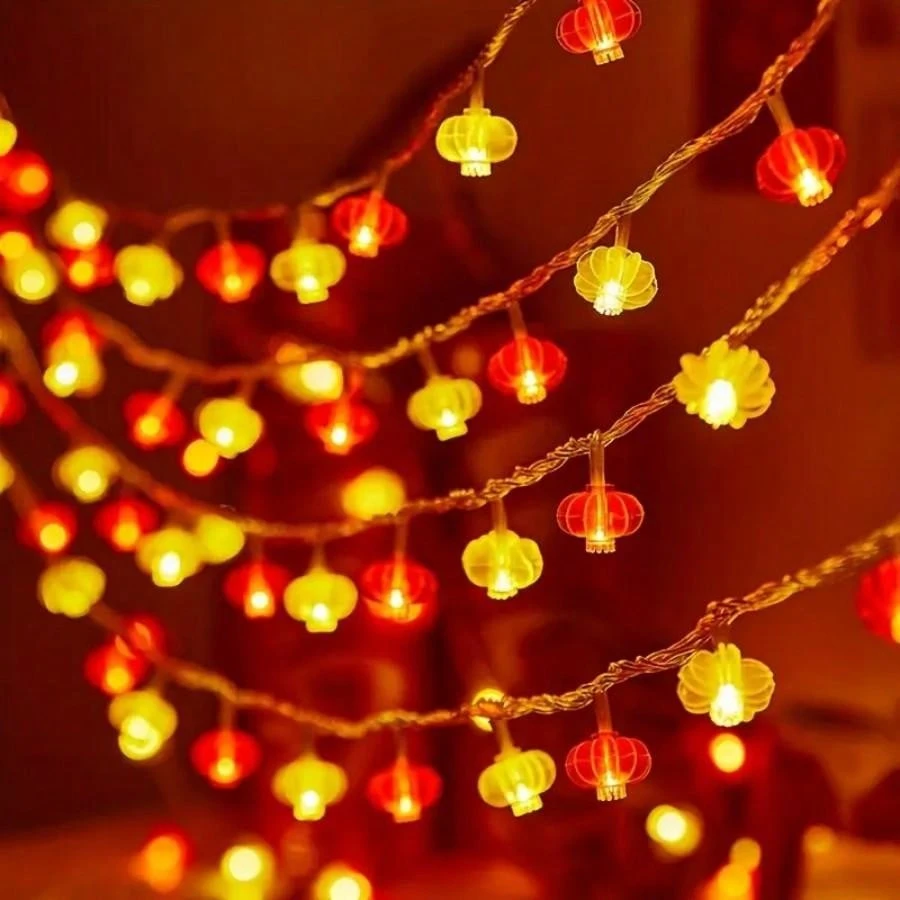 1pc Chinese Lantern String Lights For Lunar New Year Decoration ...