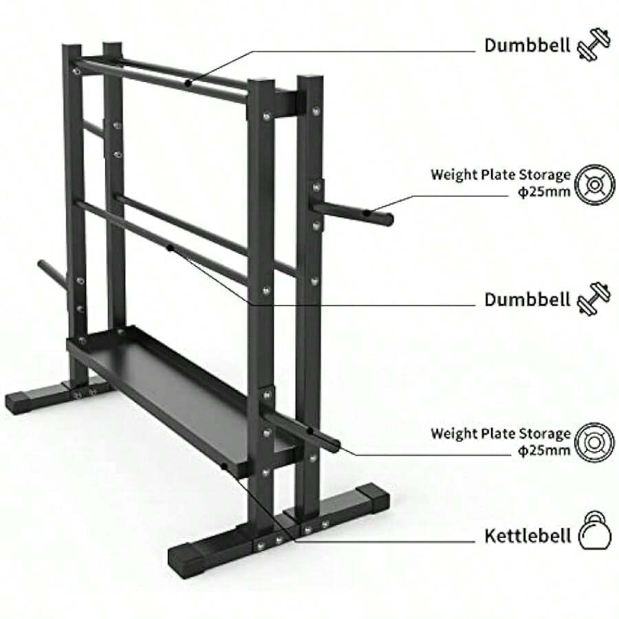 PROIRON Heavy Duty All-In-One Weight Rack Dumbbell Rack For Dumbbells ...