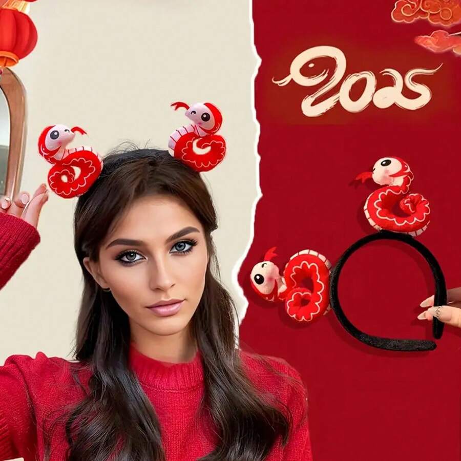 1pc Chic Cartoon Snake Headband - 3D Zodiac Animal Hair Accessory ...
