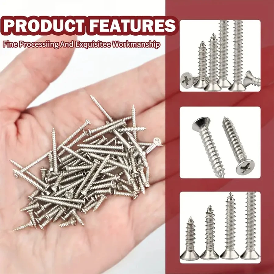 1070pcs Screws Assortment Kit, Phillips Tips Screws Set, Screws, Flat ...