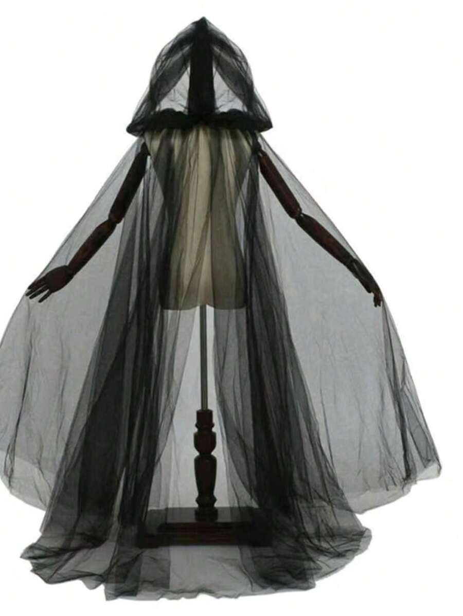 1pc White/Black Bride Shawl, Witch, Vampire Cosplay Veil Cloak, Double ...