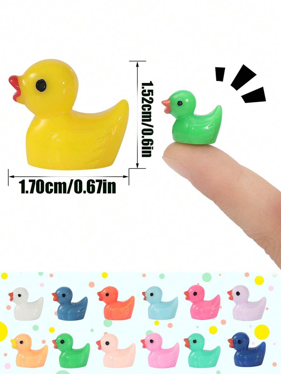 10/20/30/50/100pcs Tiny Ducks Figures Mini Resin Ducks Plastic Small ...