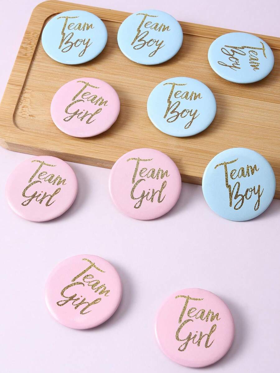 10pcs Team Boy Team Girl Badge | SHEIN USA