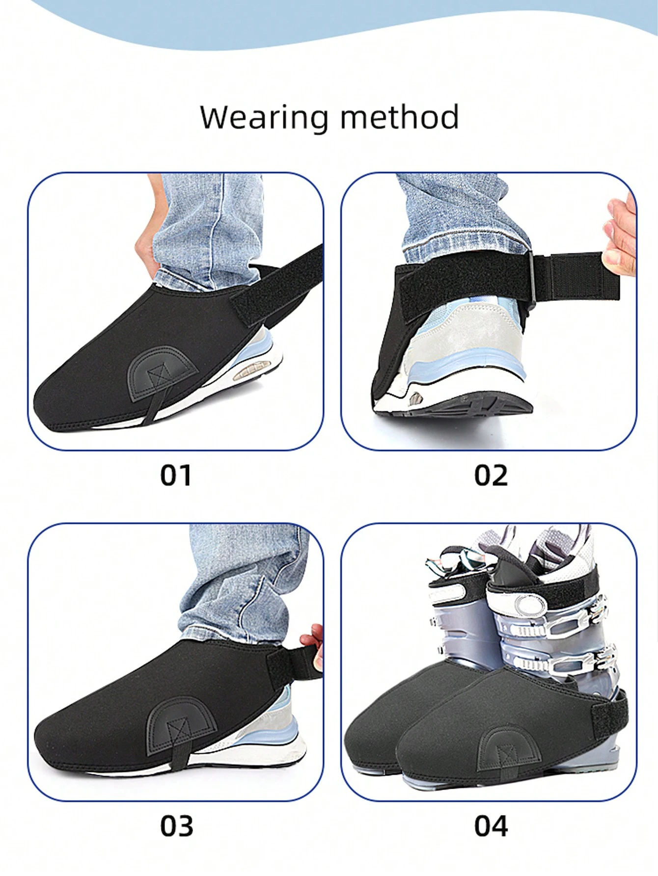 1 Pair Of Outdoor Double-Board Ski Shoe Cover For Men And Women Ski ...