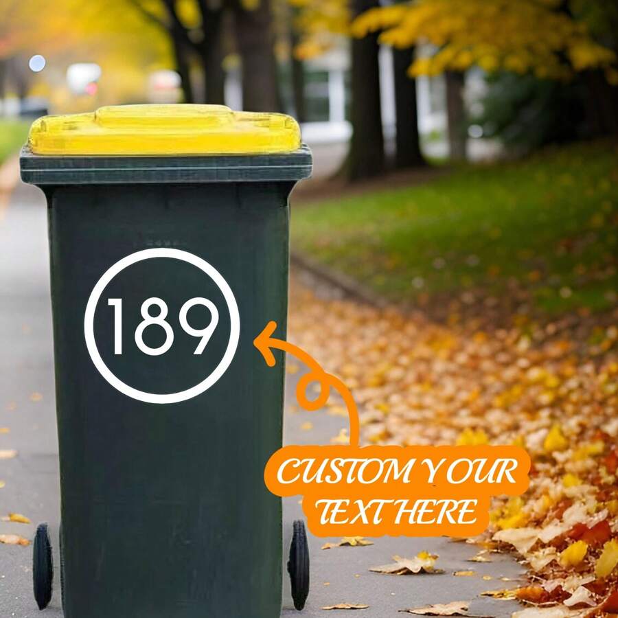 1PC Custom Reflective Wheelie Bin Numbers - Personalized Sticky Labels ...