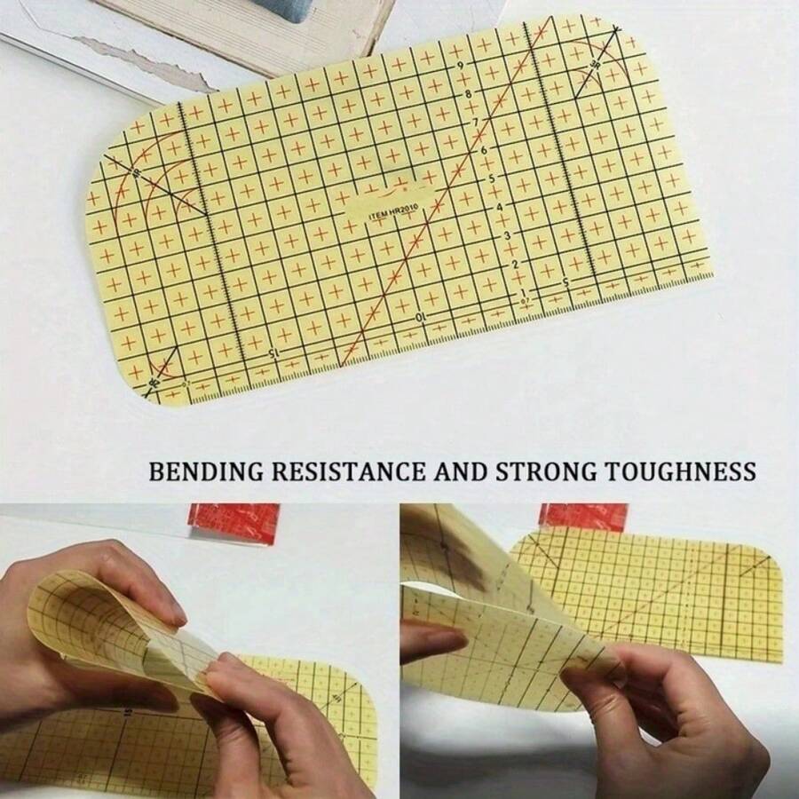 2PCS Sewing Ruler, Hot Ironing Ruler, Large And Small Sizing Ruler ...