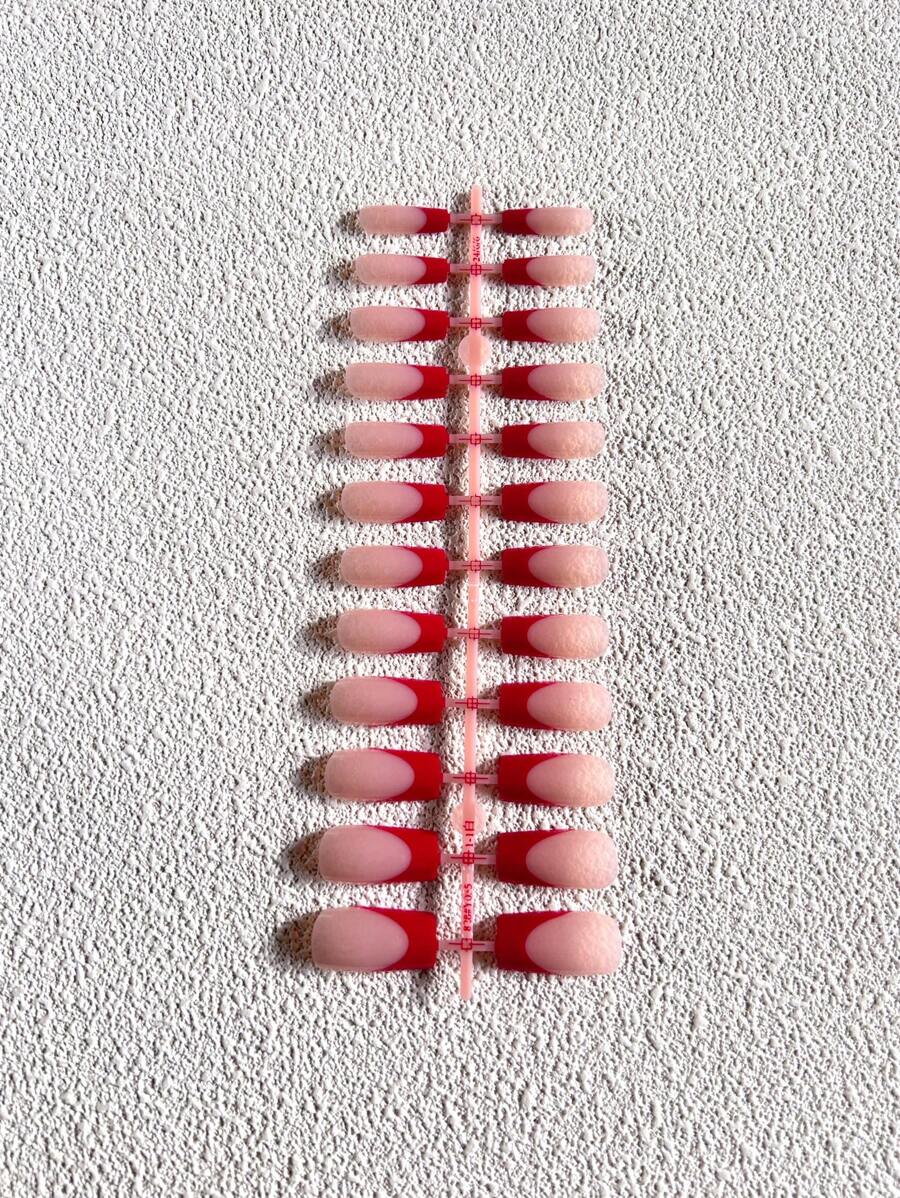 Enhance Your Appearance With 24 Rectangular Red French Minimalist ...