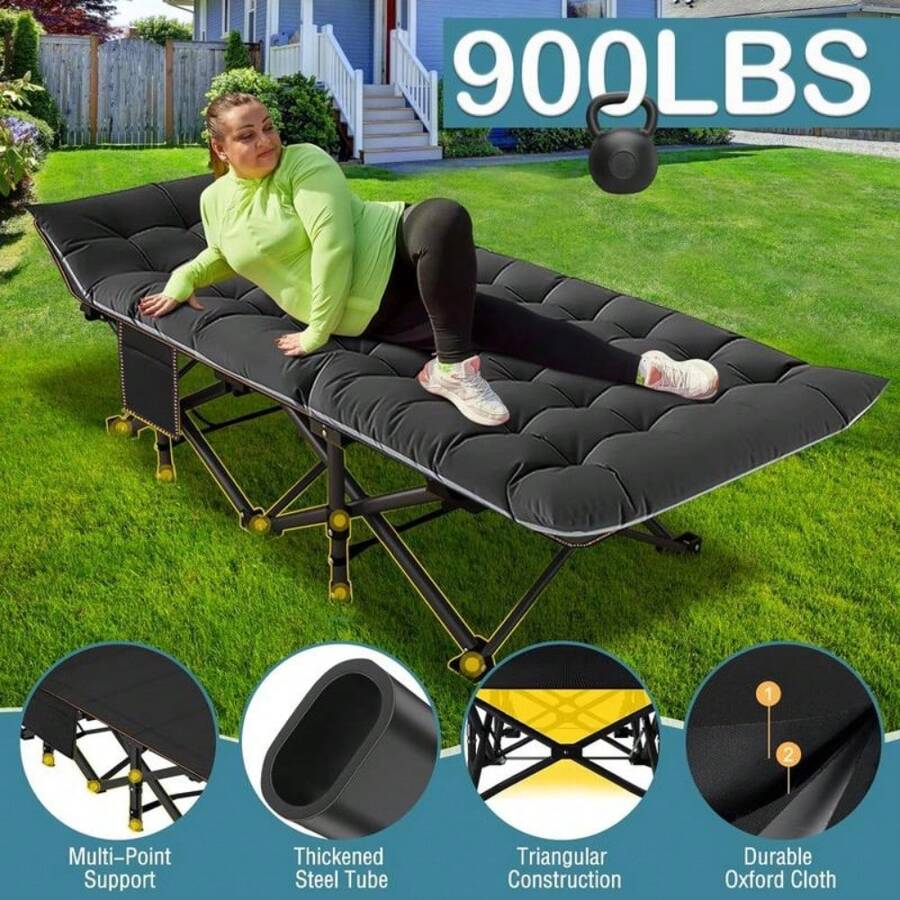Camping Cot With Comfortable Mattress Cots For Sleeping With Pad Heavy ...