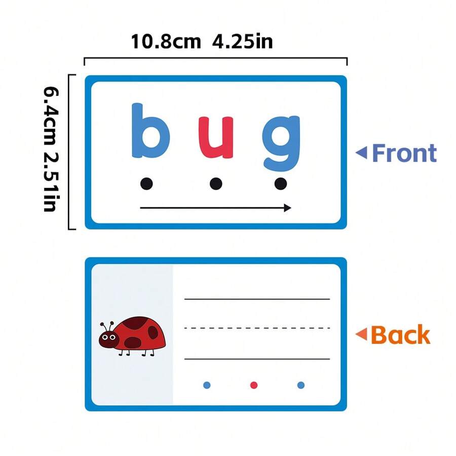 Lachilly 60 Cards CVC Word Flashcard For Kids - Phonics, Sight Words ...