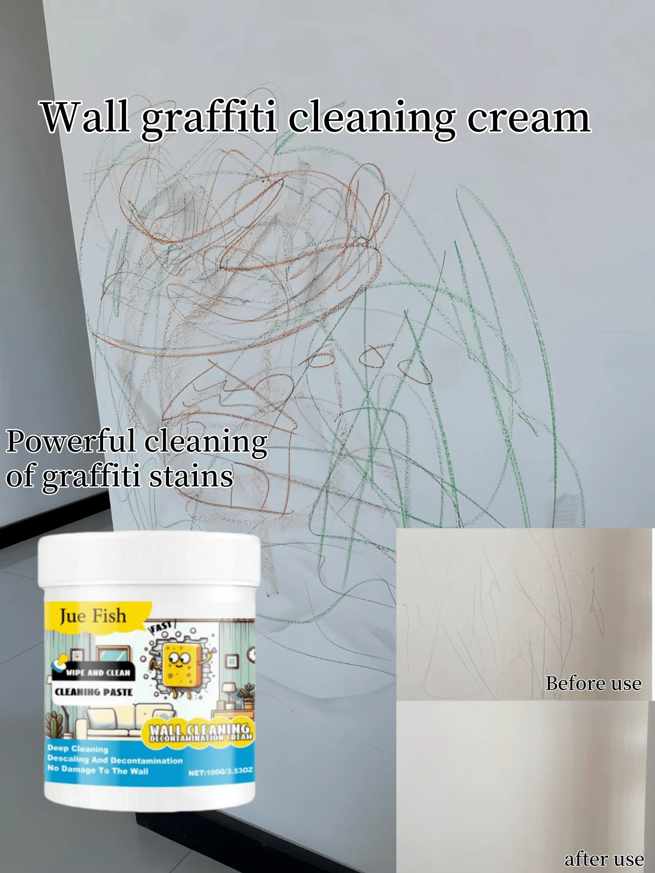 Wall Graffiti Cleaning Paste, Remove Wall Stains, Graffiti ...