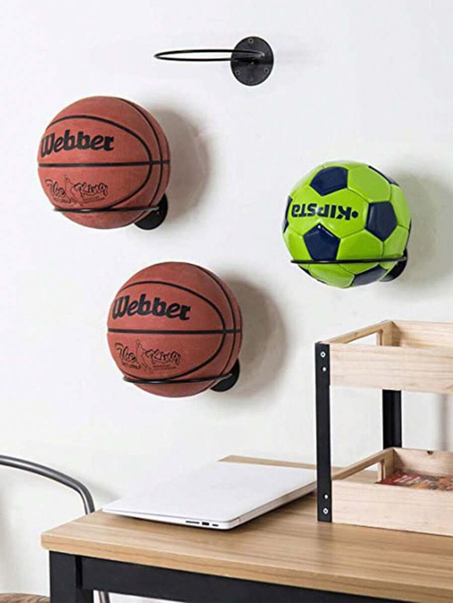 Wrought Iron Basketball Rack, Holds Basketball And Football, Multi-Use ...
