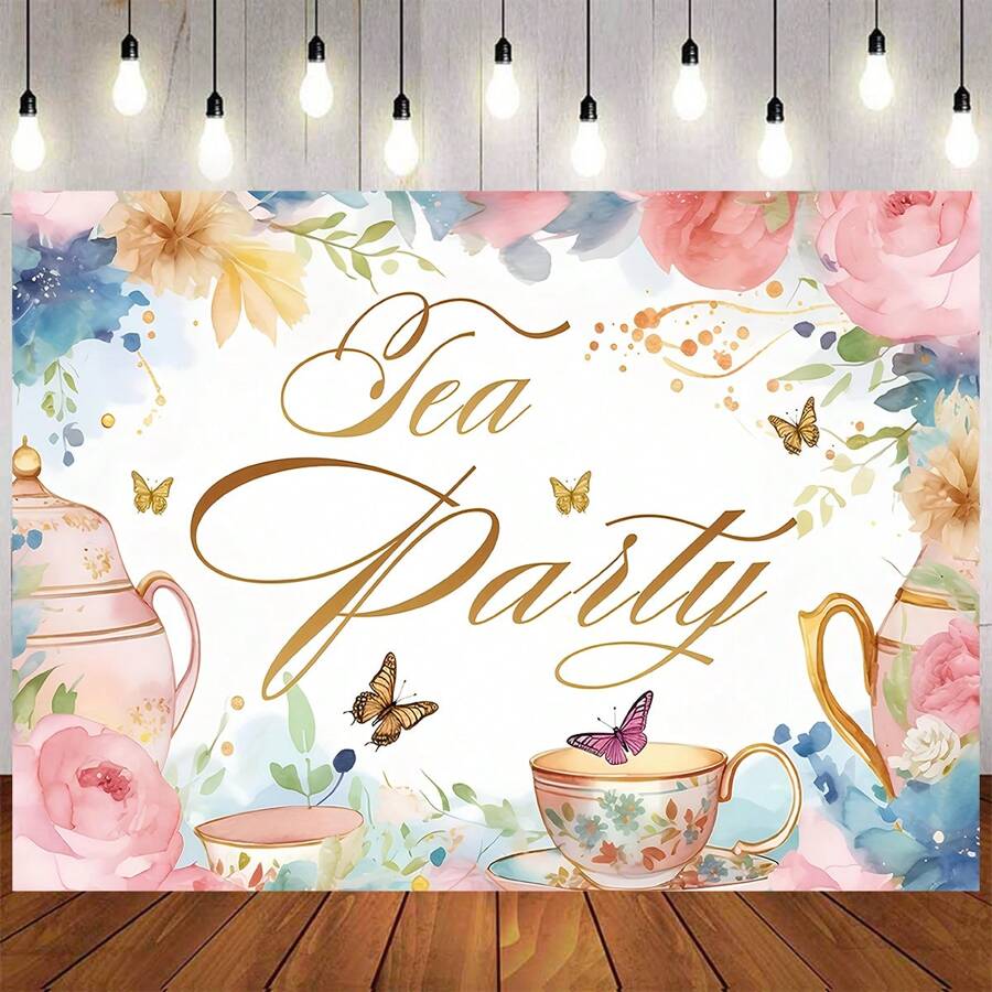 Wonderland Tea Party Photography Backdrop Tea Party Backdrop Let's ...