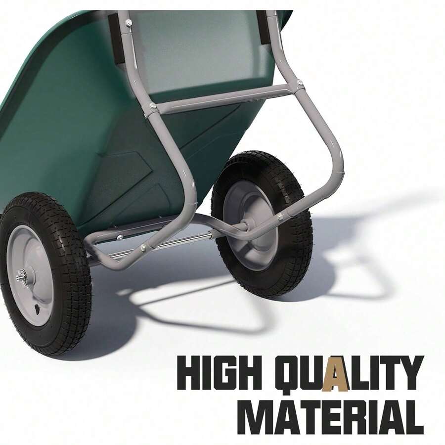 Enlarged Dual-Wheel Wheelbarrow, Easy Loading And Dumping Garden Cart ...