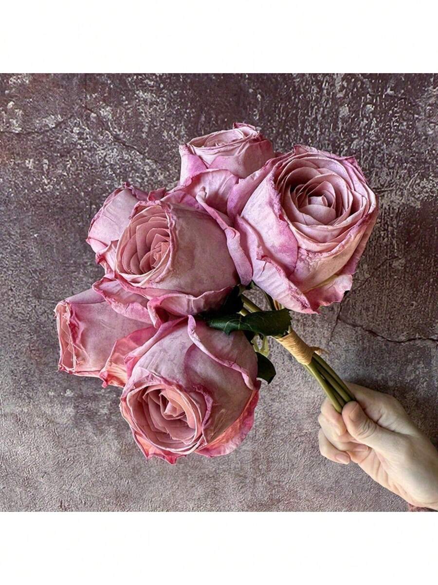 8pcs Artificial Rose Bouquet, Bulgarian Dry Burned Roses, Simulated ...