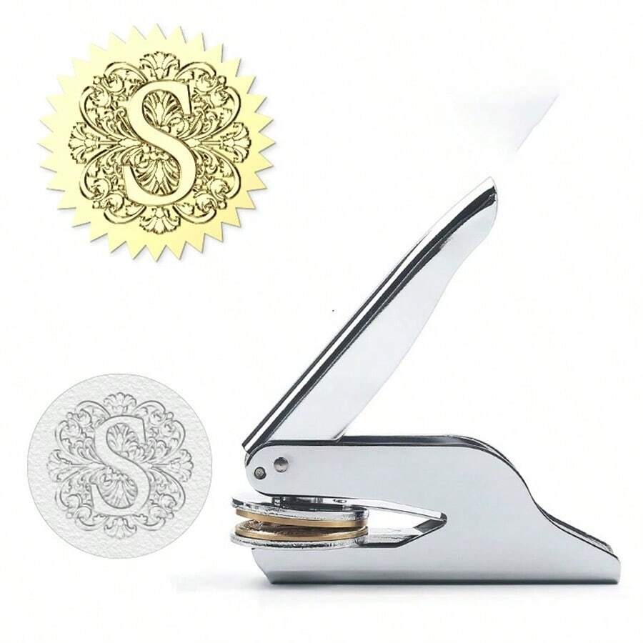 BAOFALI 1 PC Initials Book Embosser Satmp, Personalized Library Stamp ...