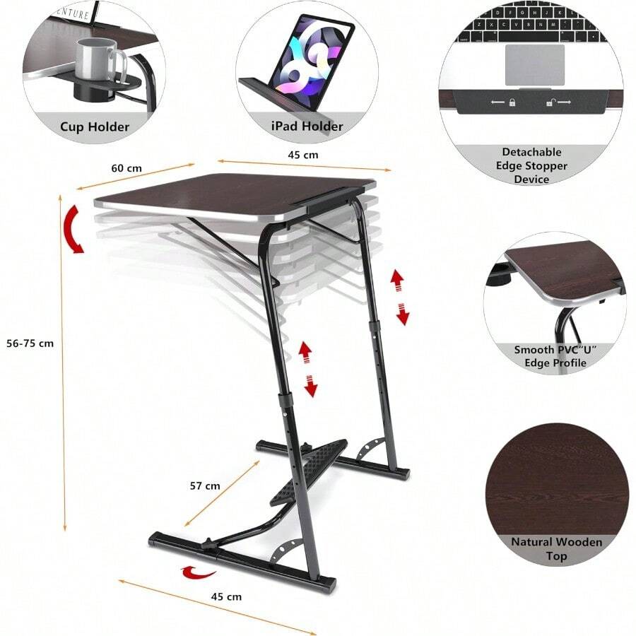 FoldWise Folding Laptop Table For Sofa - Wooden Portable Computer Desk ...
