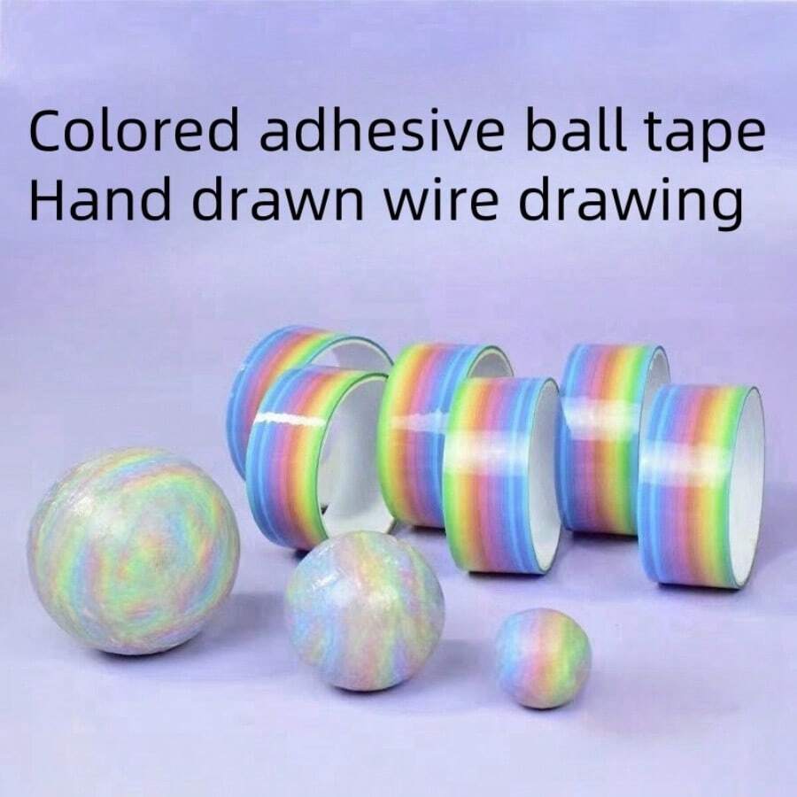 1pc Fluid Rainbow Color Squishy Slime Tape Handmade Stretchy Colorful ...