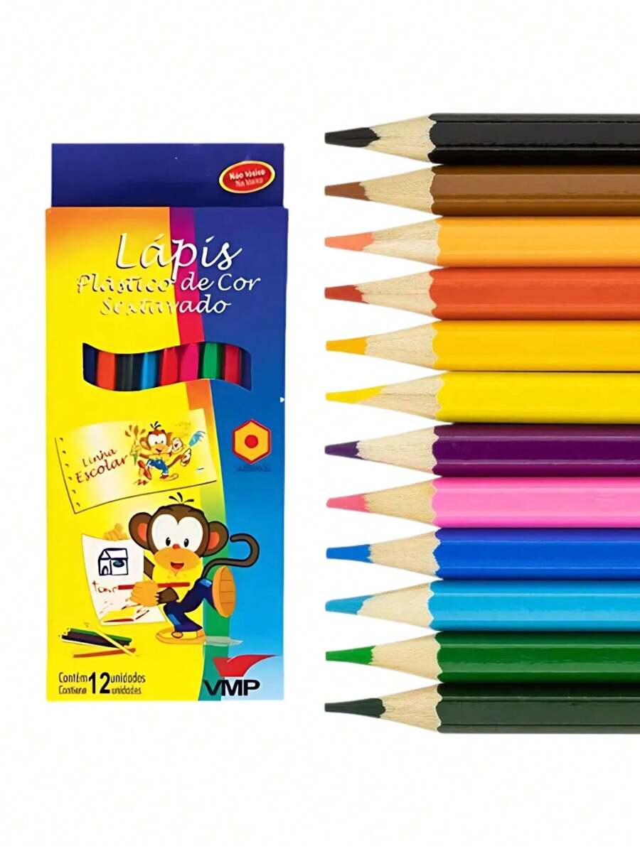 Kit 3 Boxes Hexagonal Colored Pencils 12 Colors Hexagonal Colored ...