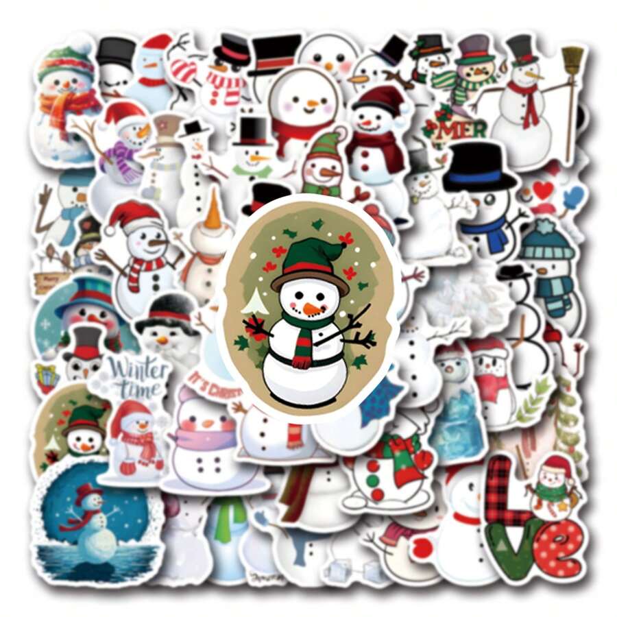 55 Snowman Stickers, Suitable For Winter - Themed Stickers, A Boon For ...