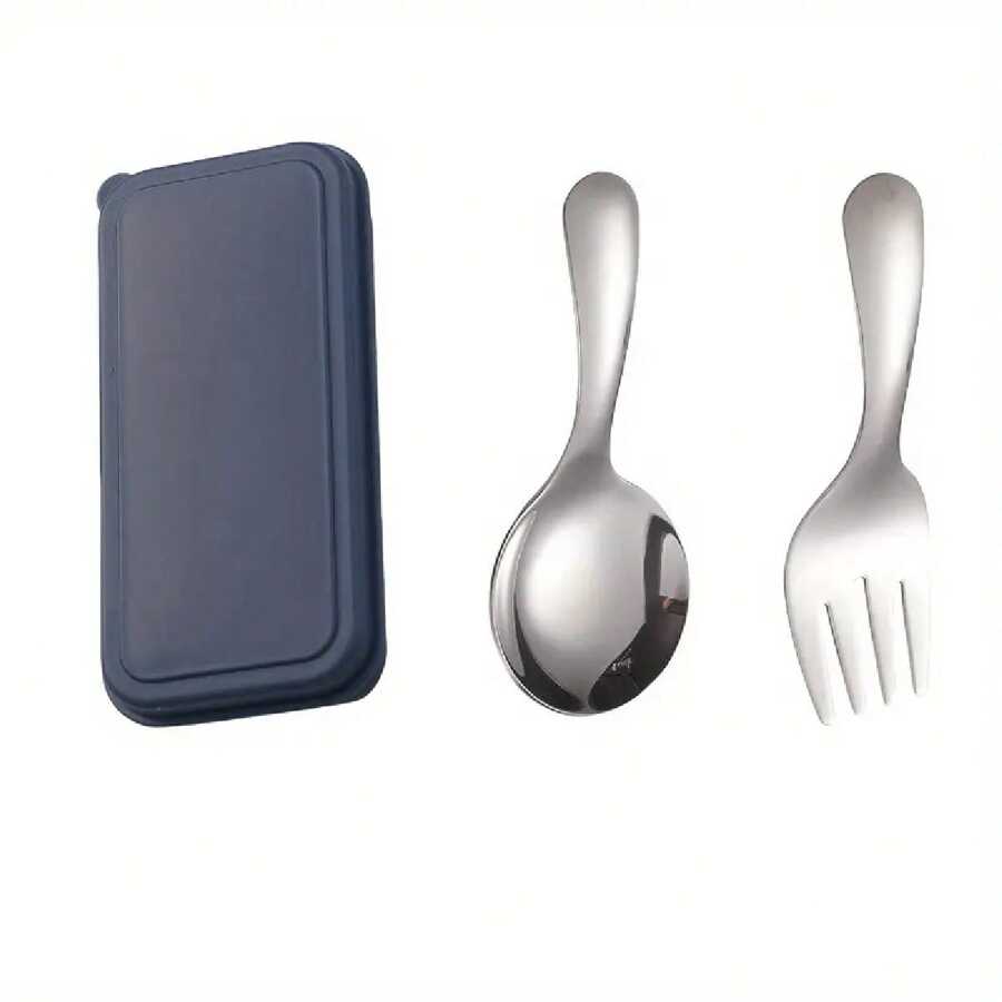 33pcs/Set Stainless Steel Spoon & Fork Set, Short Handle Small Round ...