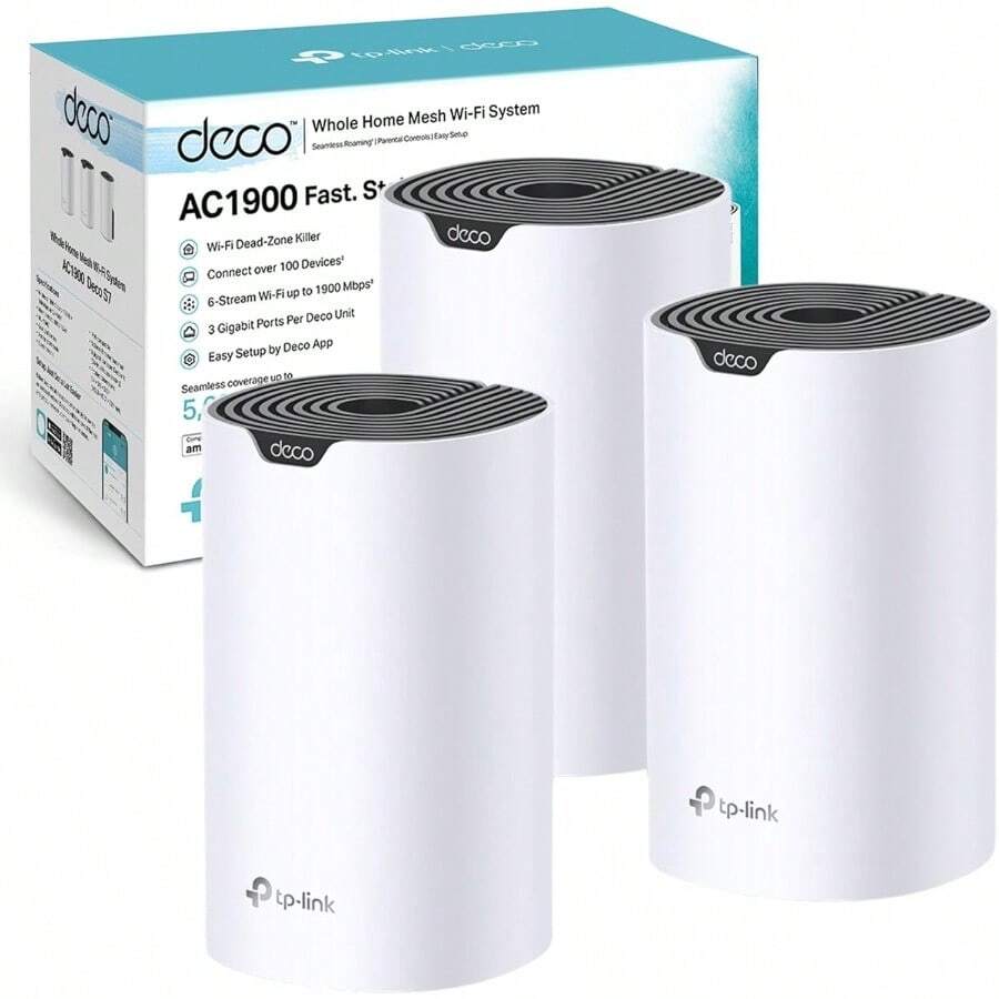 TP-Link Deco S7 AC1900 Whole Mesh Wi-Fi System Dual-Band With Gigabit Ports Coverage Up To 5 600 ...