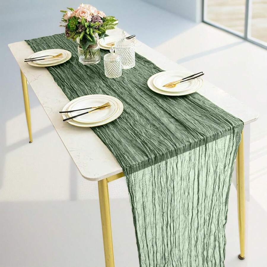 3/4/6 Pcs Red Cheese Cloth Table Runner, Boho Farmhouse Sheer Fabric ...