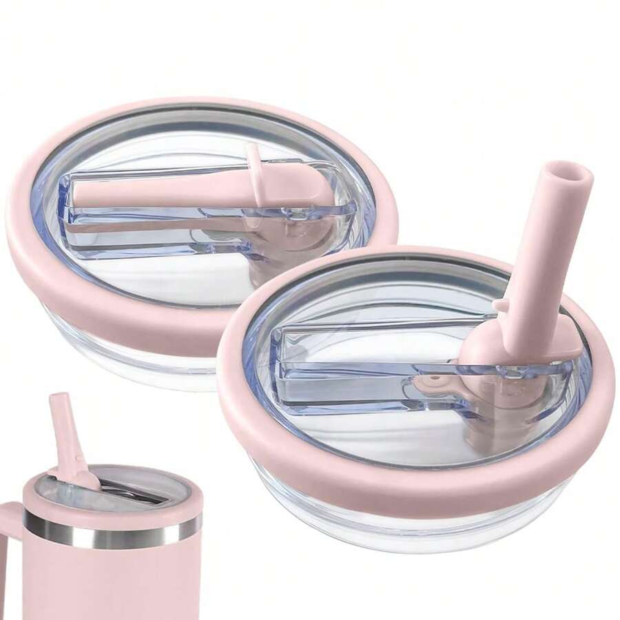 1pc/2pcs 40oz Cup Flip Straw Lids, Leak-Proof Splash-Proof Reusable Cup ...