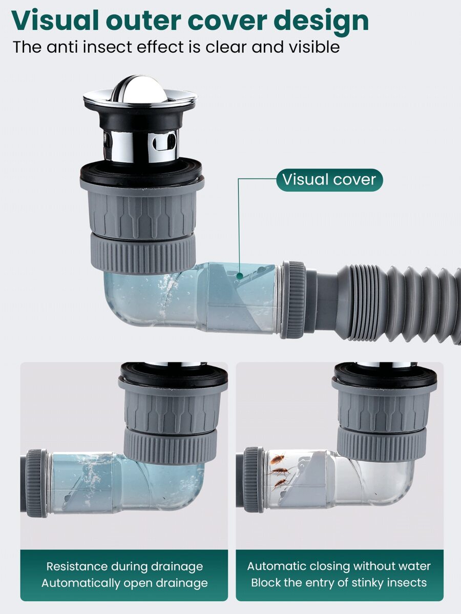 1 Set Sistema di scarico lavandino, installazione pratica, scarico ...