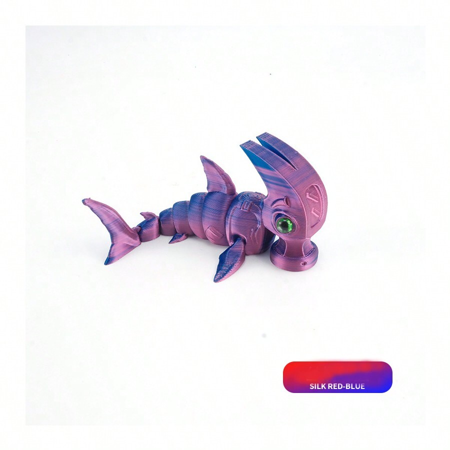 2025 New Year Cute Hammerhead Shark 3D Printed Joint Movable Realistic ...
