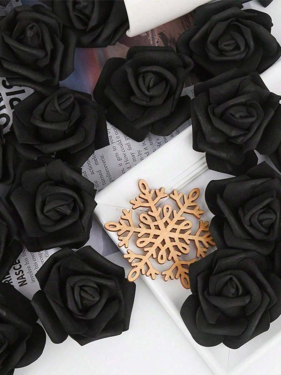 100Pcs Artificial Rose Flower Heads, Fake Foam Roses Without Stem For ...