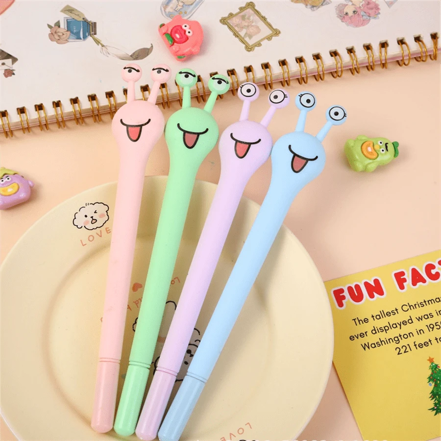 4pcs Eye-Popping Snail Soft Gel Pen Botanical Creative Rollerball Pen ...