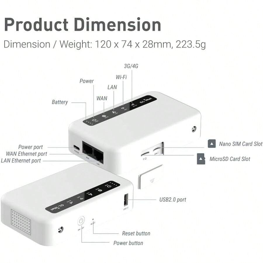 GL.INetGL-XE300 Puli 4GLTE Mobile Smart VPN Router | Portable WiFi ...