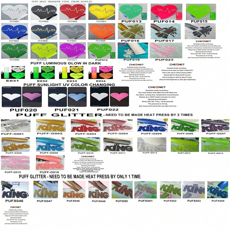 Cheonet 3D Puff Glitter /Normal Puff/Luminous Glow In Dark /Sunlight ...