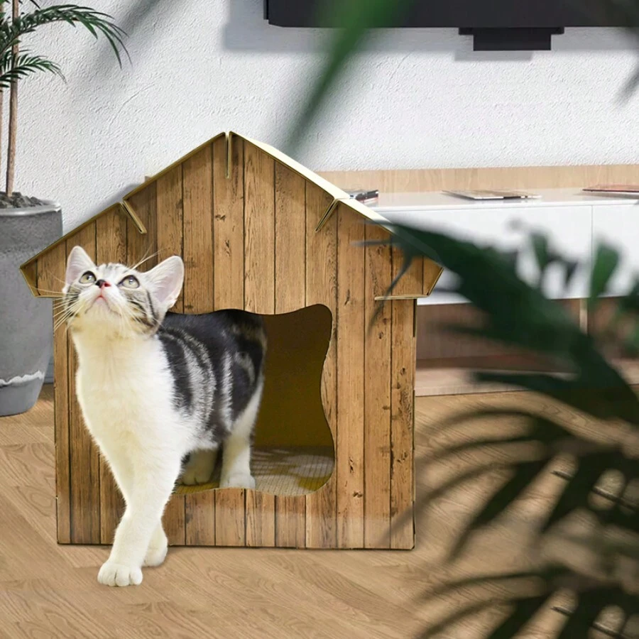 Cat Scratching House Scratch Board Pet House With Cat Scratcher ...