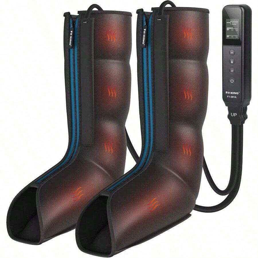 FIT KING Leg Compression Massager With Heat Upgraded Recovery Boots ...