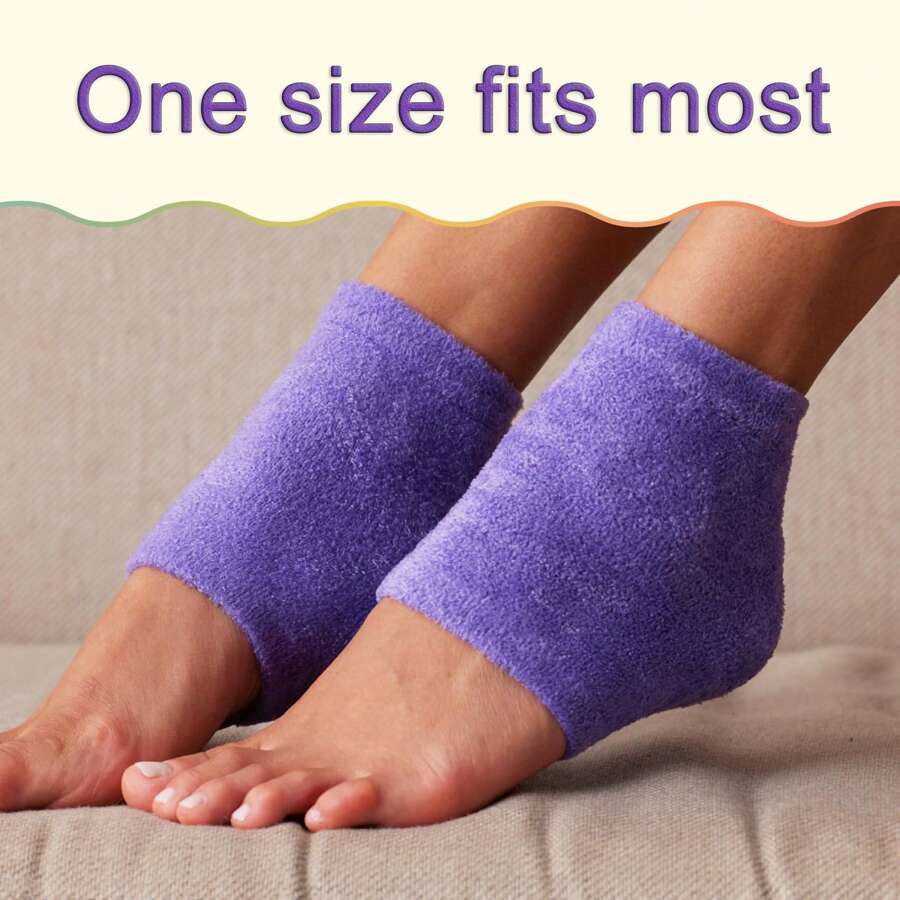 2 Pairs Fuzzy Moisturizing Heel Socks For Cracked Heel Treatment, Foot ...