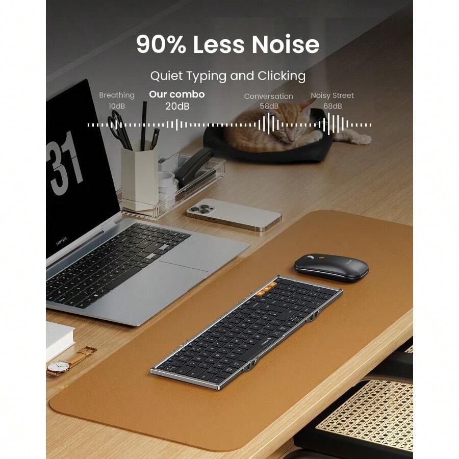 ProtoArc Foldable Keyboard And Mouse XKM01 Folding Bluetooth Keyboard ...