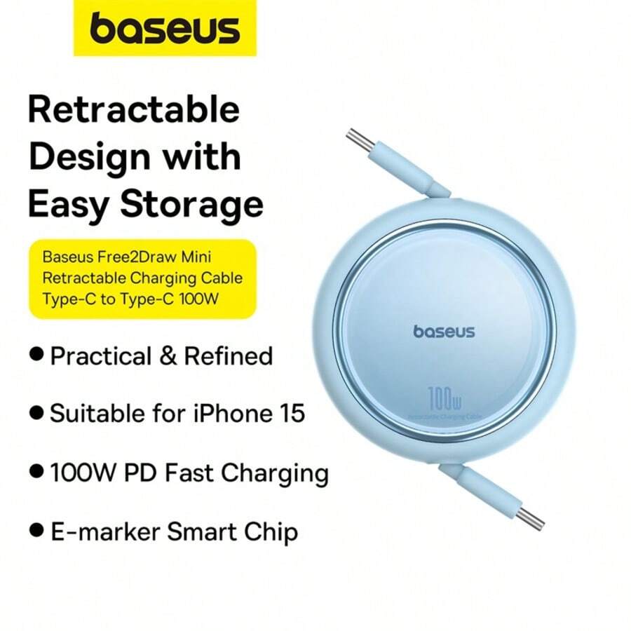 Baseus Baseus Free2Draw Mini Retractable Charging Cable Type-C To Type ...