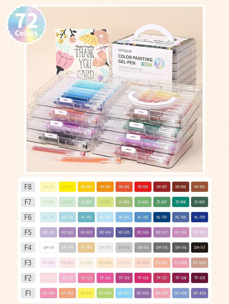 45 Pcs/72 Pcs/99 Pcs/Set Of Multi-Color Large-Capacity Gel Pens, Simple ...