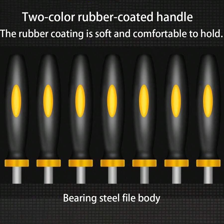 10pcs Dual-Color Handle Assorted Flat Files, Multi-Purpose Woodworking ...