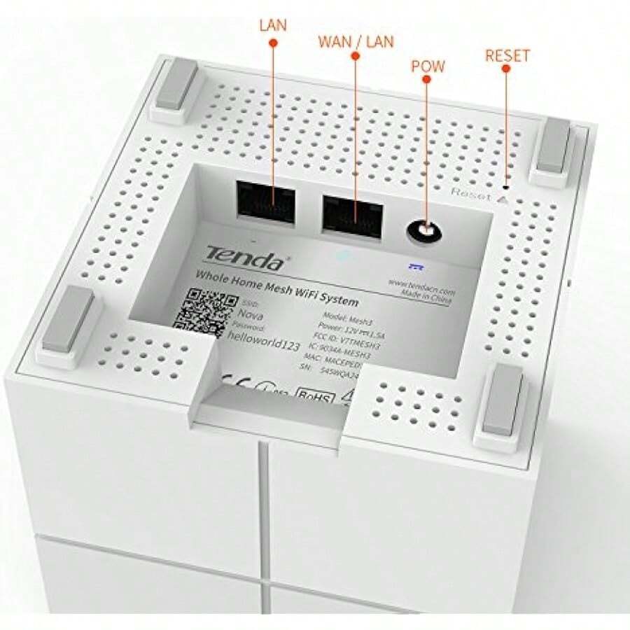 Tenda Nova MW6 Mesh WiFi System - Whole Home WiFi Mesh System - 4000sq.Ft WiFi Coverage - Dual ...