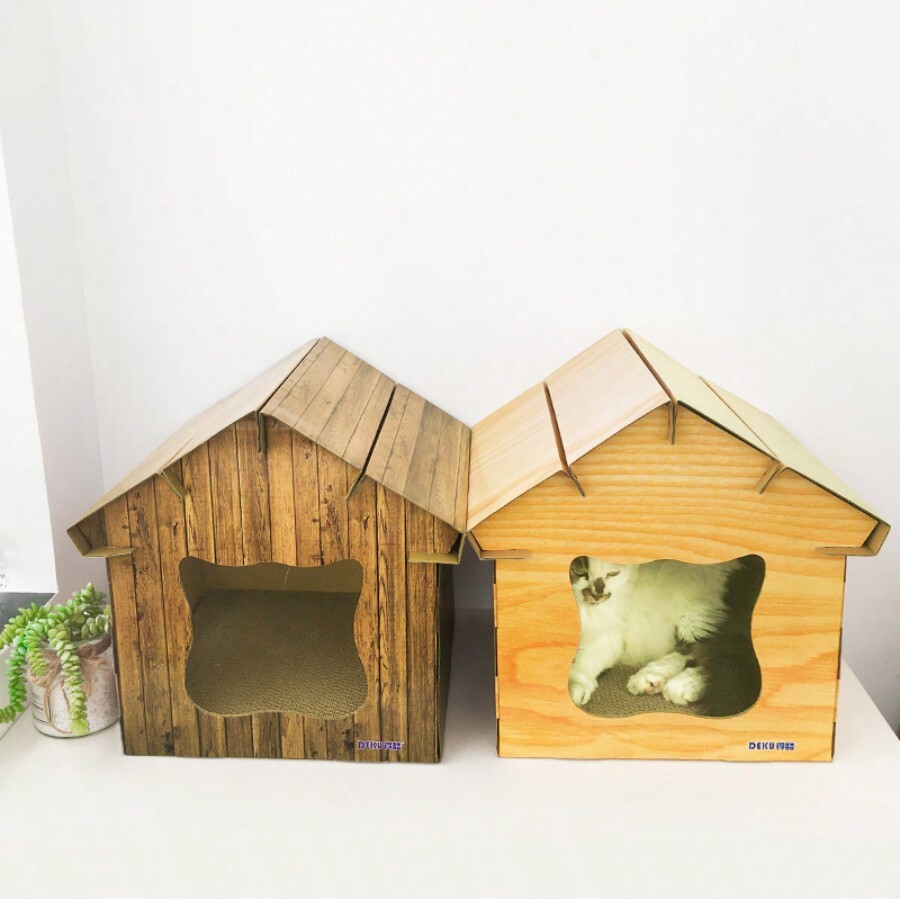 Cat Scratching House Scratch Board Pet House With Cat Scratcher ...