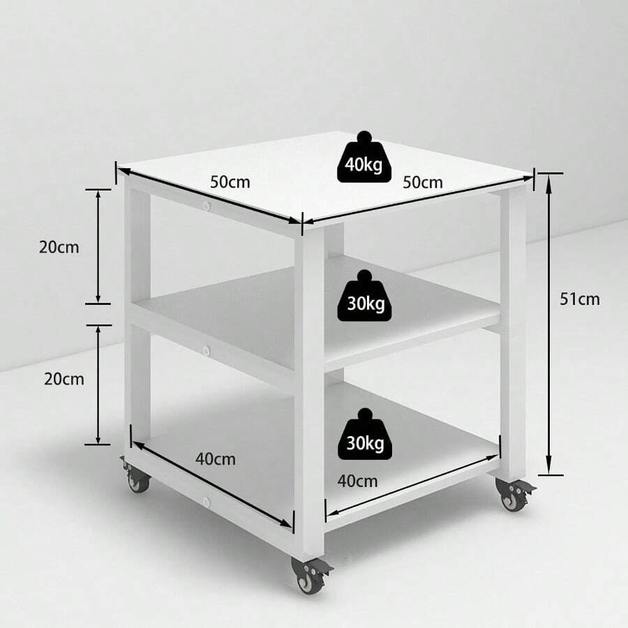 PUNCIA 3-Tier Laser Printer Stand With Storage 50x50x57.5cm Large ...